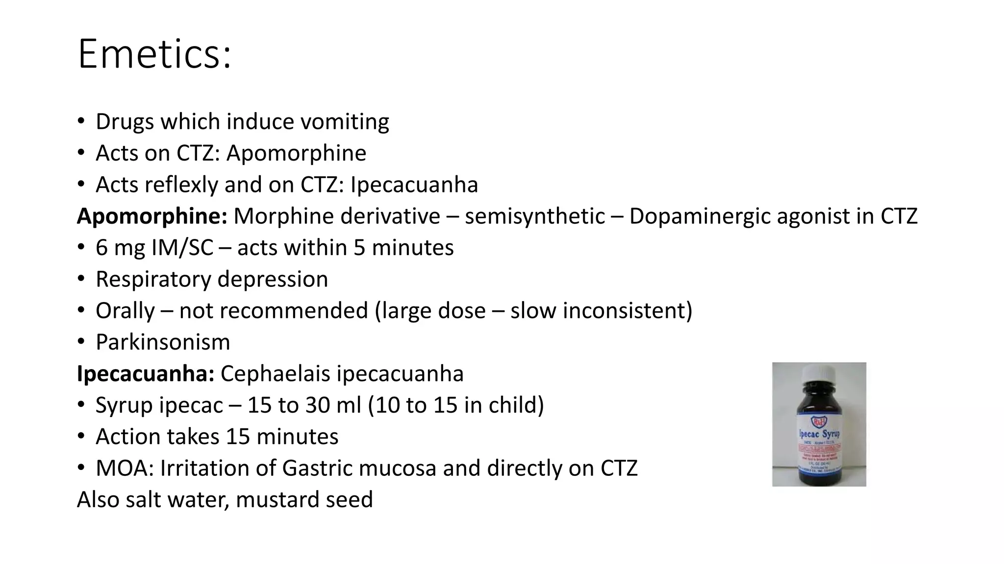 Emetics & antiemetics | PPTX