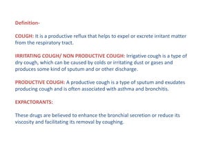 Emetics and expectorant | PPT