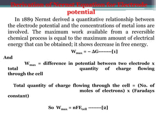 MODULE - 1 : ELECTROCHEMISTRY | PPTX