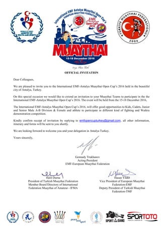 Emf cup-2016 official invitation | PDF | Martial Arts | Sports