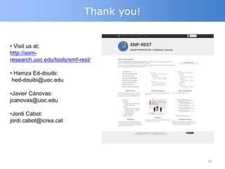 EMF-REST: Generation of RESTful APIs from Models | PPTX | Programming Languages | Computing