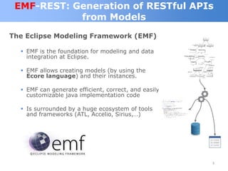 EMF-REST: Generation of RESTful APIs from Models | PPTX | Programming Languages | Computing