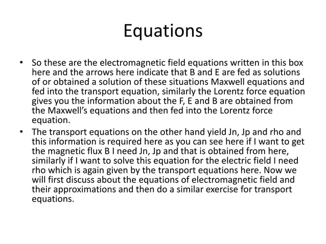 Em field and transport equation | PPT