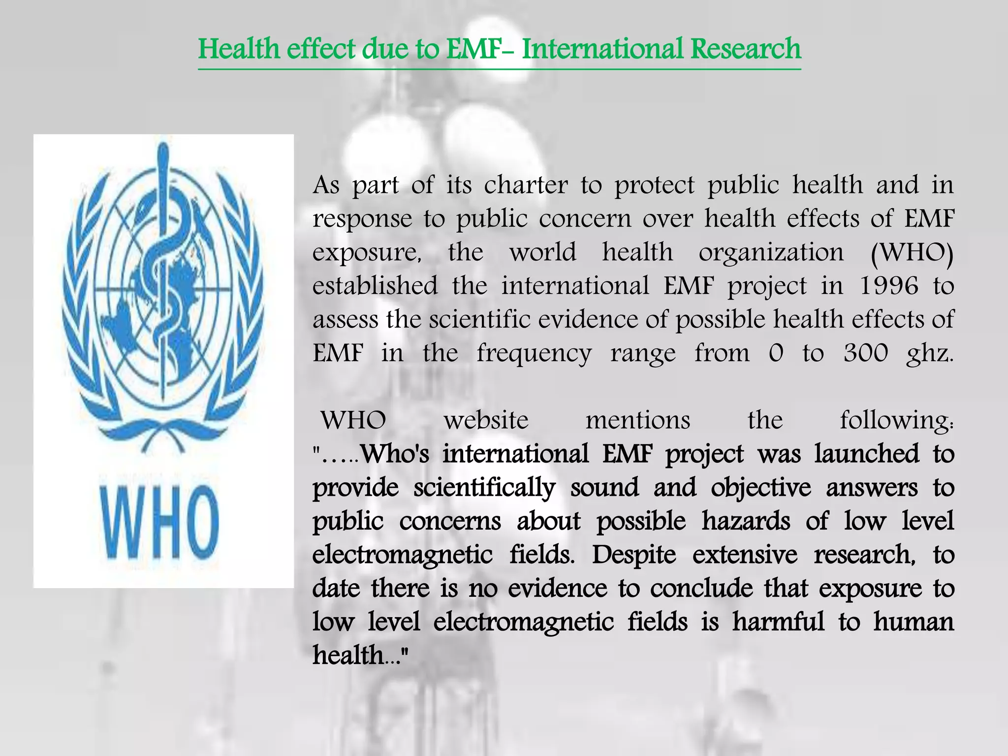 Emf Overview and EMF norms in India | PPTX