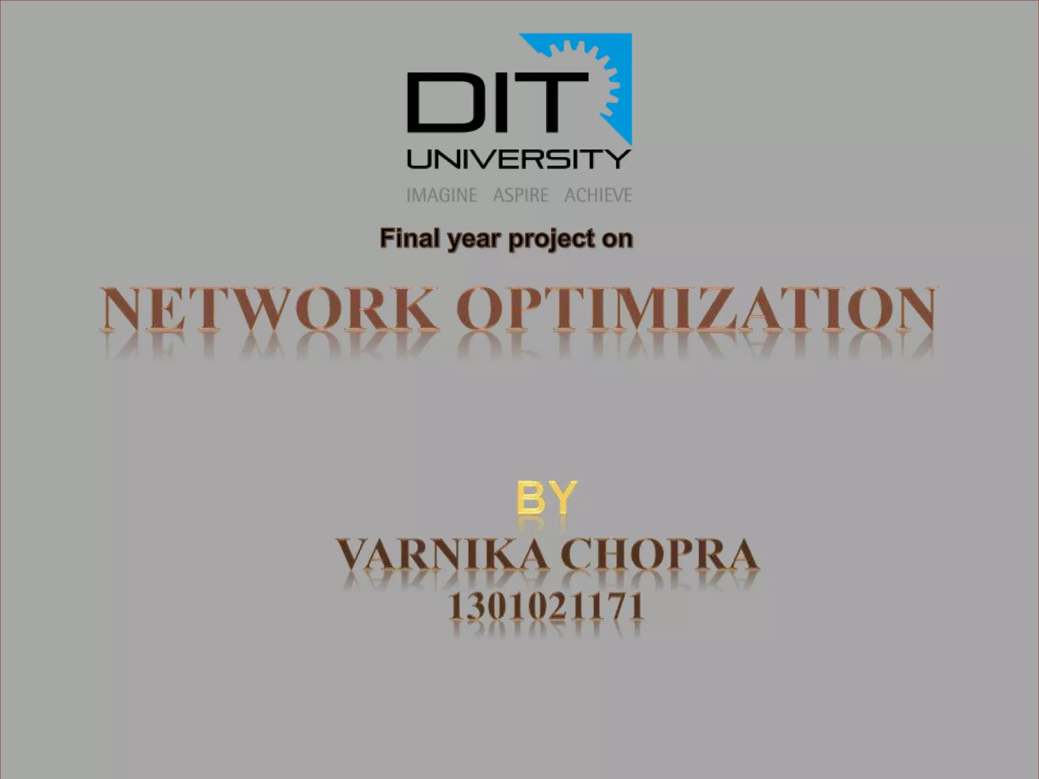 Network Optimization Pptx Computer Networking Computing