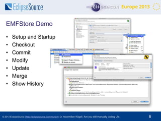 EMFStore Model Repository @ Modeling Symposium ECE 2013 | PPTX