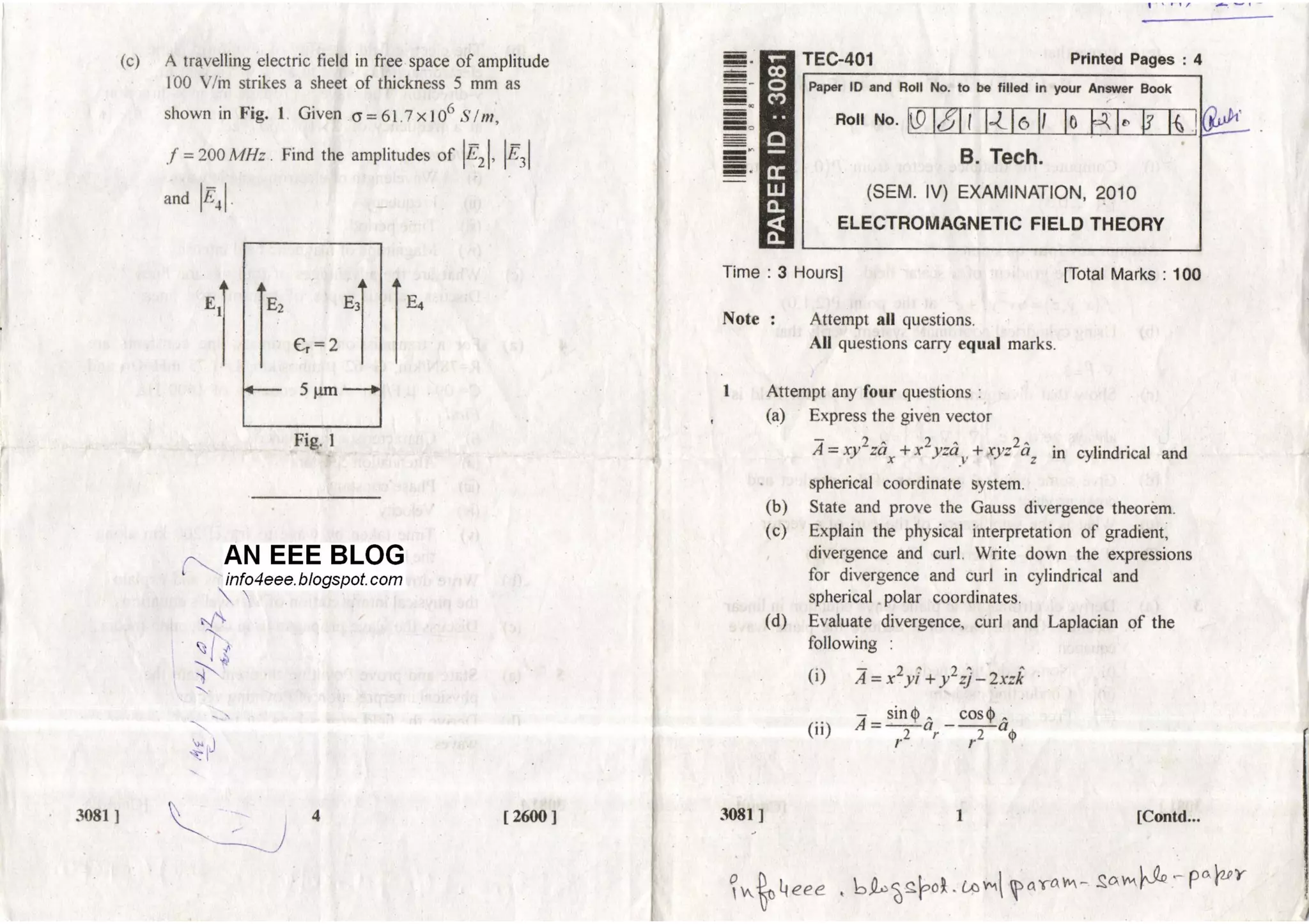 Electromagnetic Field Theory May 2010 | PDF