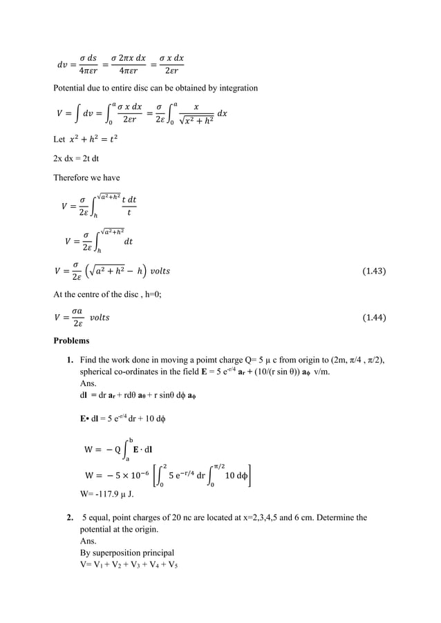 EMF unit-1 ELECTROSTATICS: Coulomb’s Law, Gauss’s Law | PDF