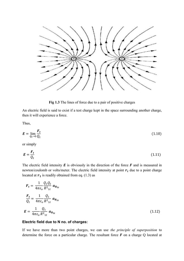 EMF unit-1 ELECTROSTATICS: Coulomb’s Law, Gauss’s Law | PDF