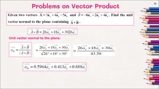 Electromagnetic fields: Review of vector algebra | PPTX