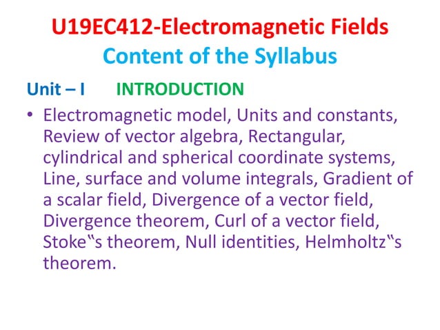 EMF UNIT 1 - part 1.pptx | Physics | Science