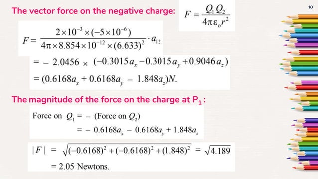 ELECTROSTATICS:Coulomb's law, Electric field & problems | PPTX