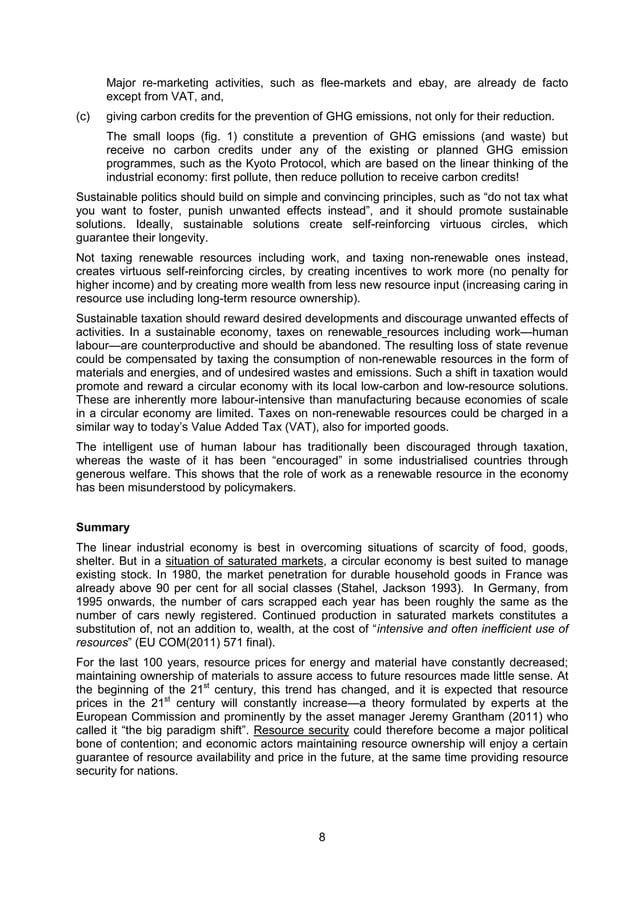 article Walter Stahel on Circular Economy | PDF