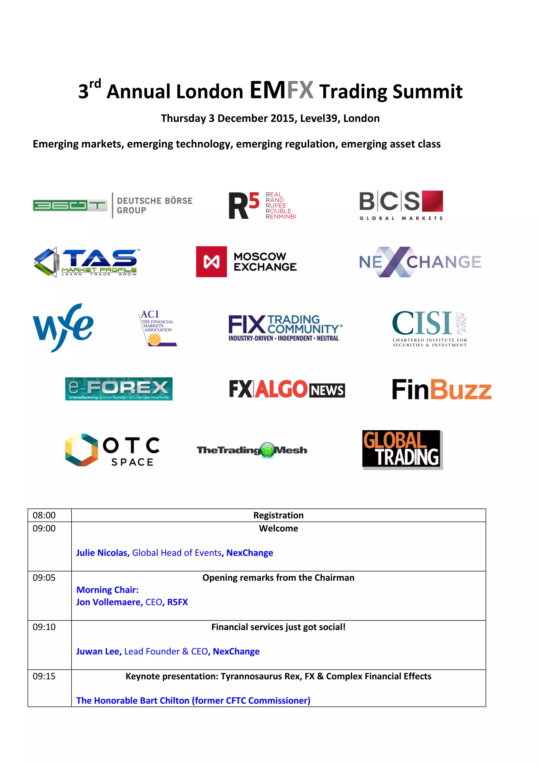 3rd Annual London EMFX Trading Summit | PDF