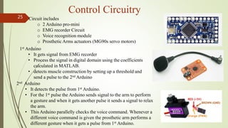 EMG controlled Prosthetic Arm | PPTX