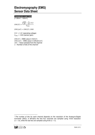 Electromyography(EMG) Sensor Data Sheet | PDF