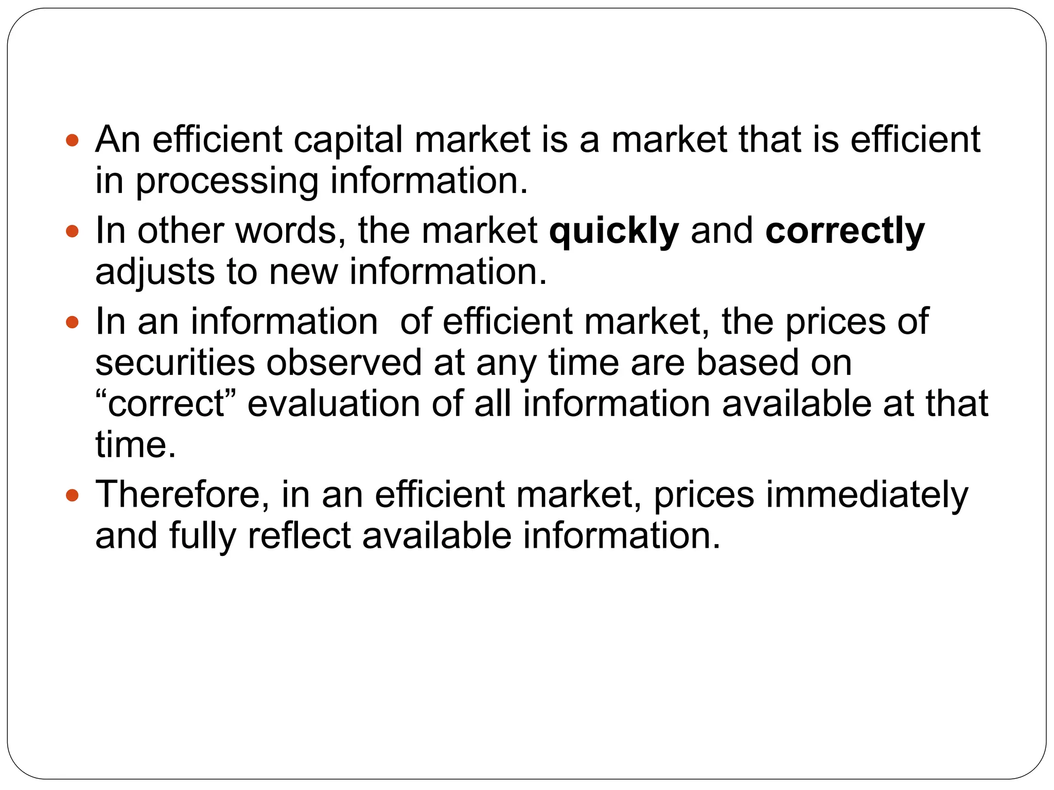 Efficient market Hypothesis that explains the Capital asset pricing model | PPT