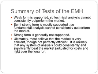 Efficient market Hypothesis that explains the Capital asset pricing ...