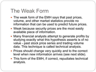Efficient market Hypothesis that explains the Capital asset pricing ...