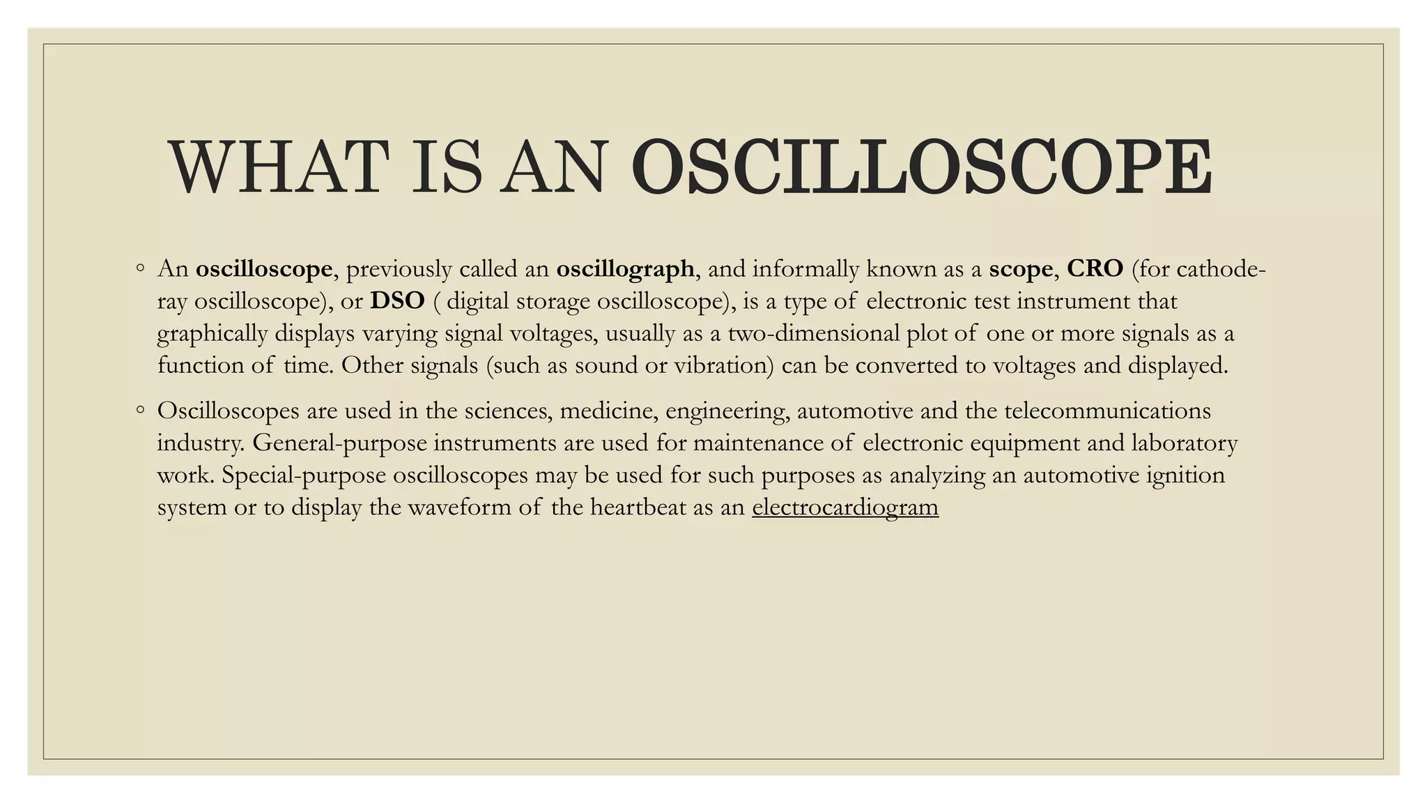 SAMPLING AND STORAGE OSCILLOSCOPE | PPTX