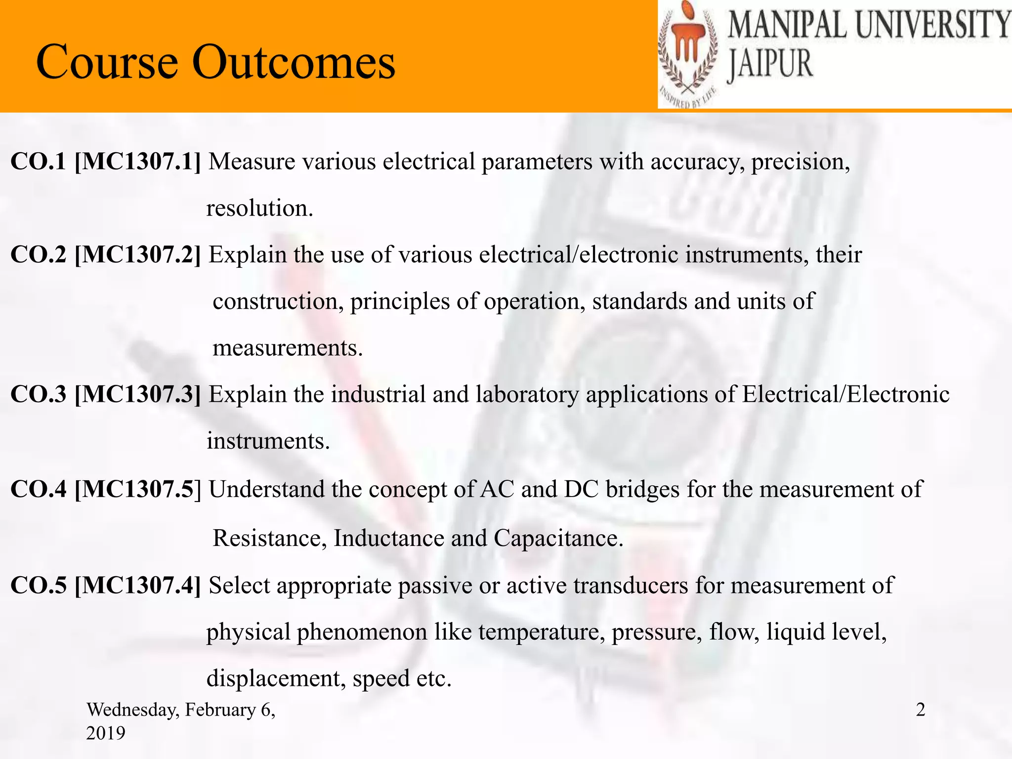 Electronic Measurement and Instrumentation | PPTX