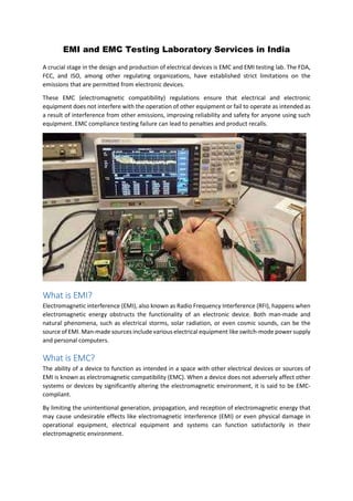 EMI and EMC Testing Laboratory Services in India.pdf