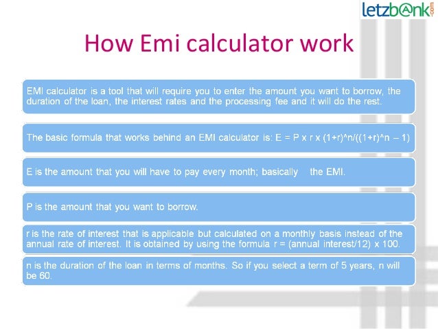 Calculate your EMI on Emi calculator at Letzbank