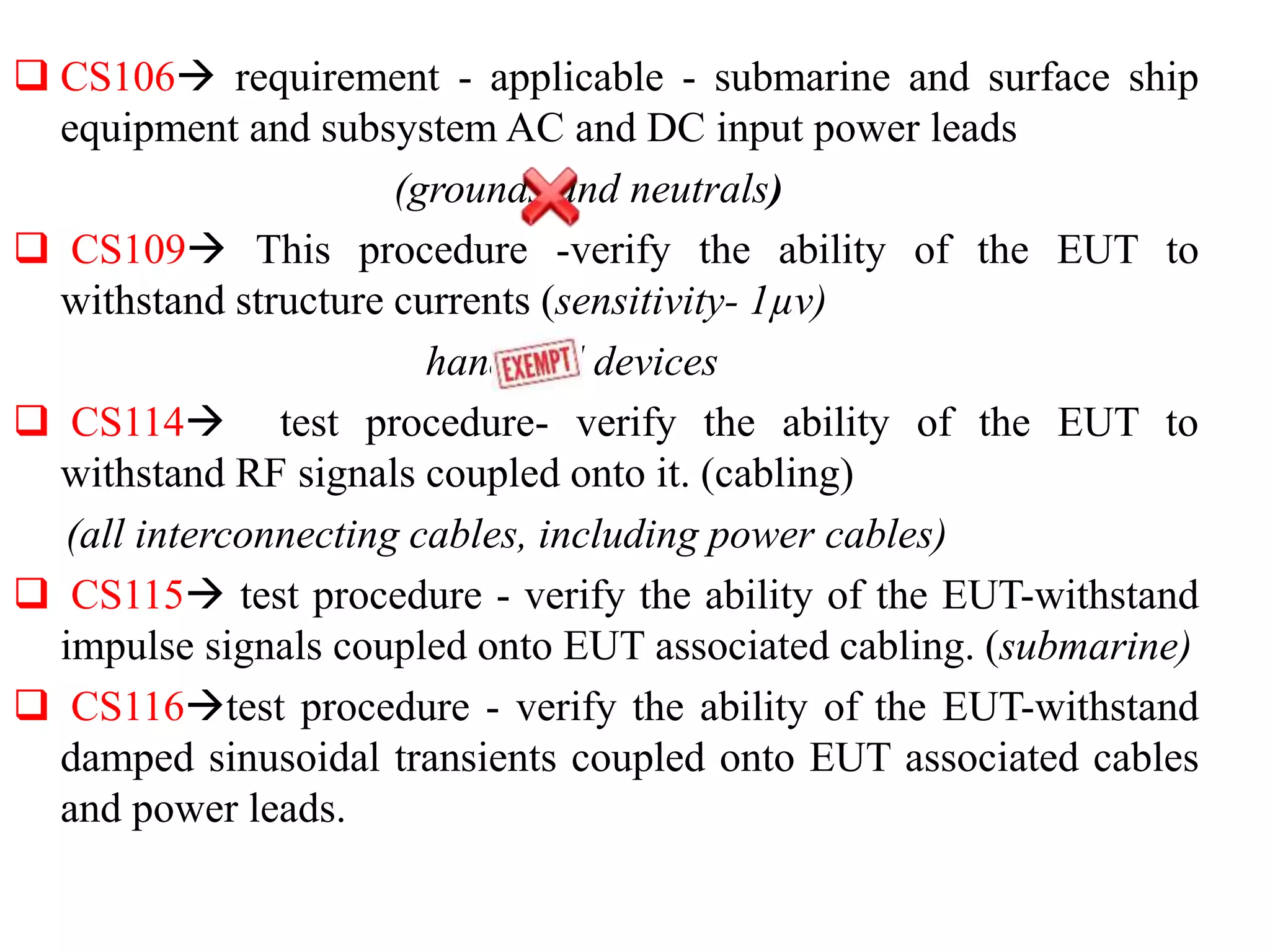 ELECTROMAGNETIC EMISSION AND SUSCEPTIBILITY STANDARDS AND ...