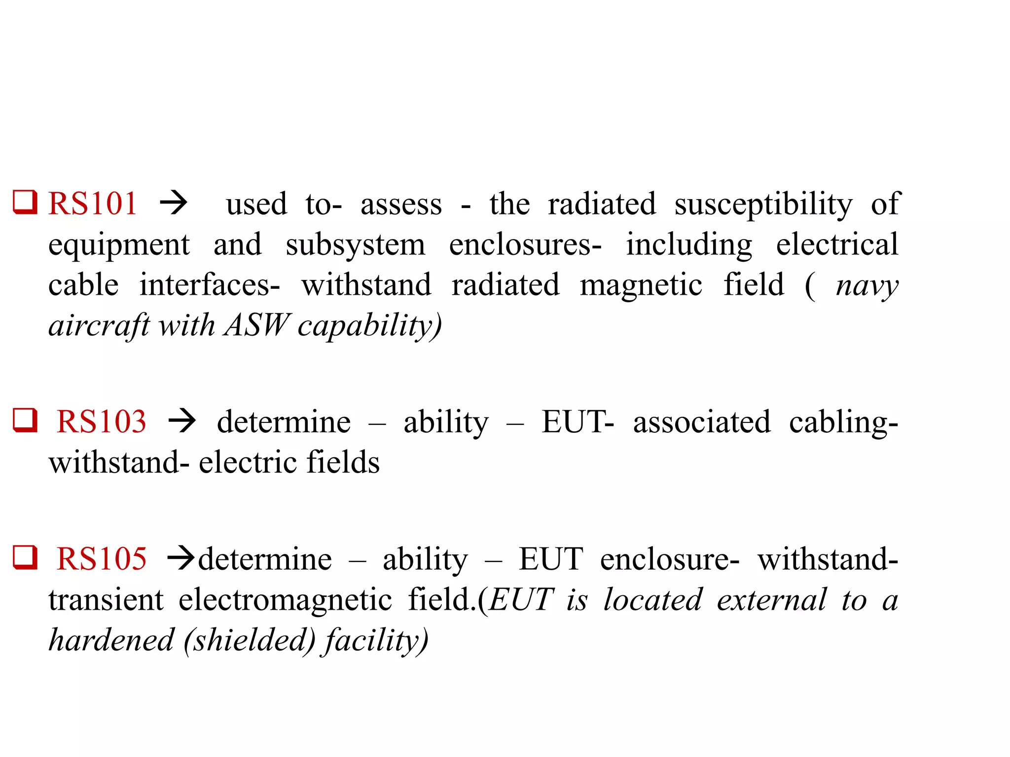 ELECTROMAGNETIC EMISSION AND SUSCEPTIBILITY STANDARDS AND ...