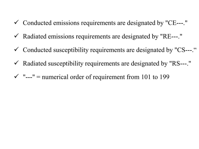 ELECTROMAGNETIC EMISSION AND SUSCEPTIBILITY STANDARDS AND ...