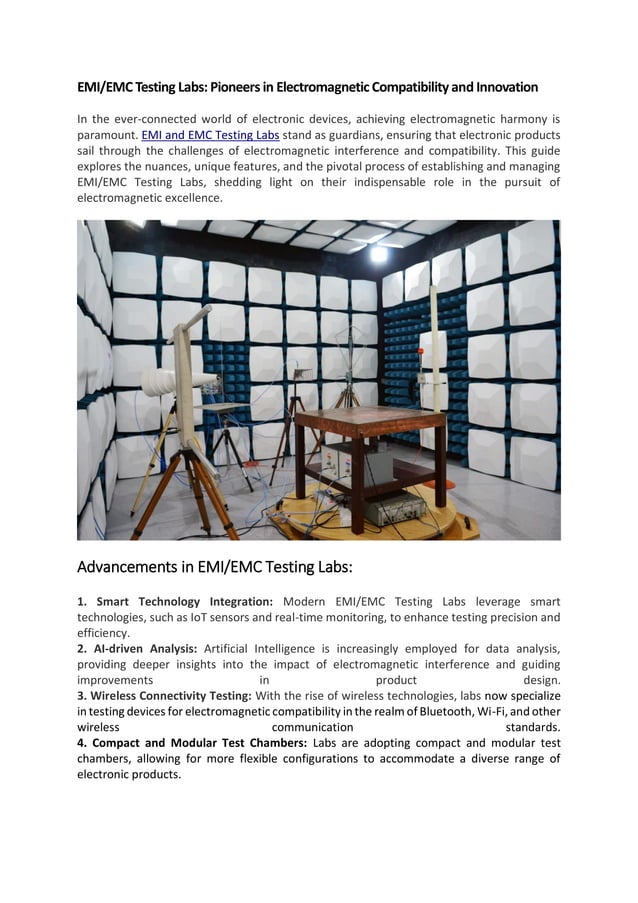 EMI EMC Testing Labs, Pioneers in Electromagnetic Compatibility and ...