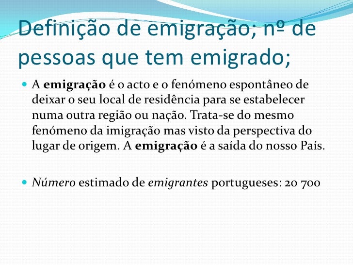 Emigração No Século Xx