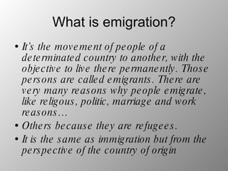 Emigration | PPT | Free Download