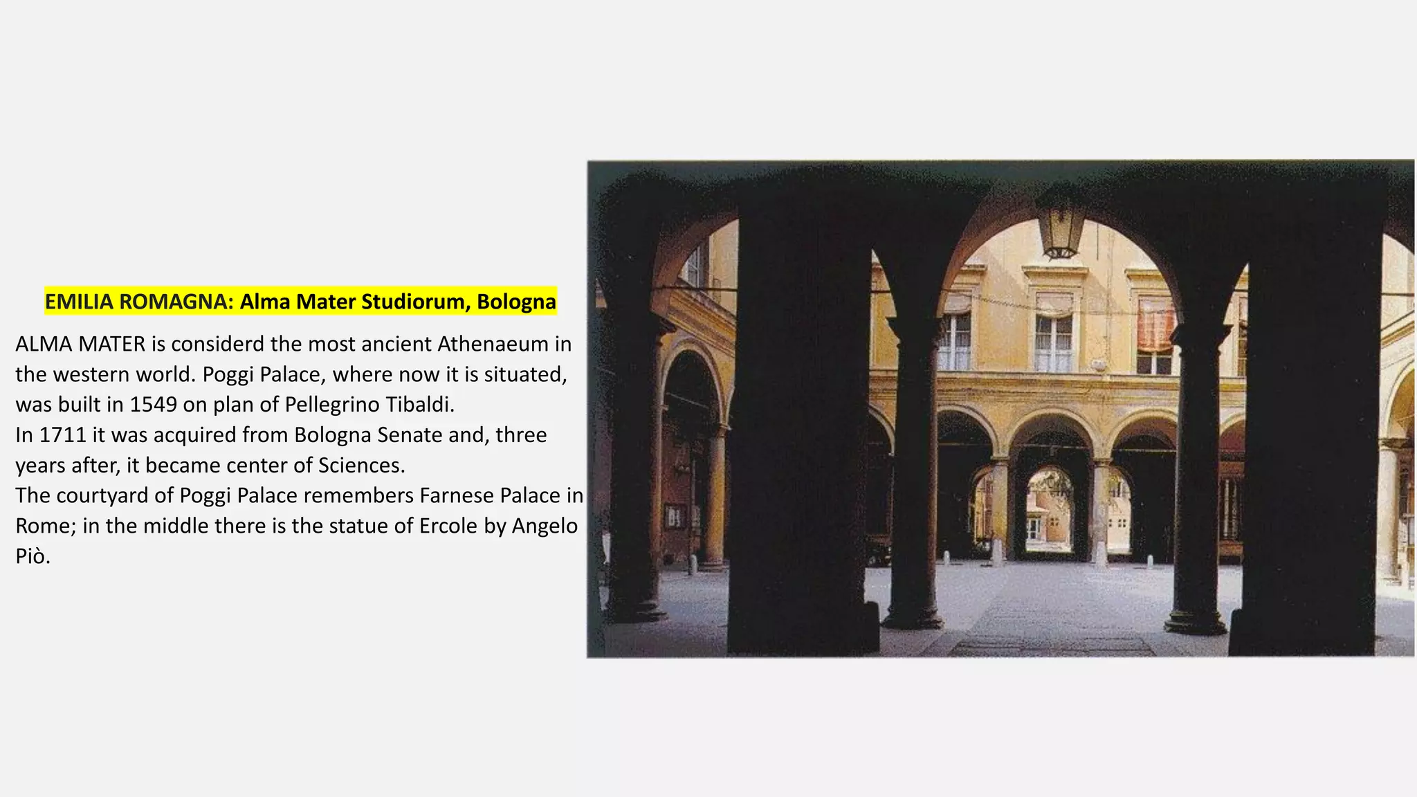 Emilia Romagna, Alma Mater Studiorum, Bologna | PPT