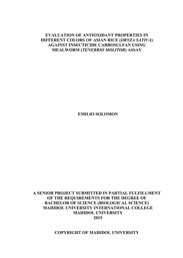 Evaluation of antioxidant properties in different colors of asian rice ...