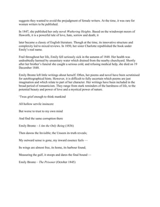 Emily bronte-biography | PDF