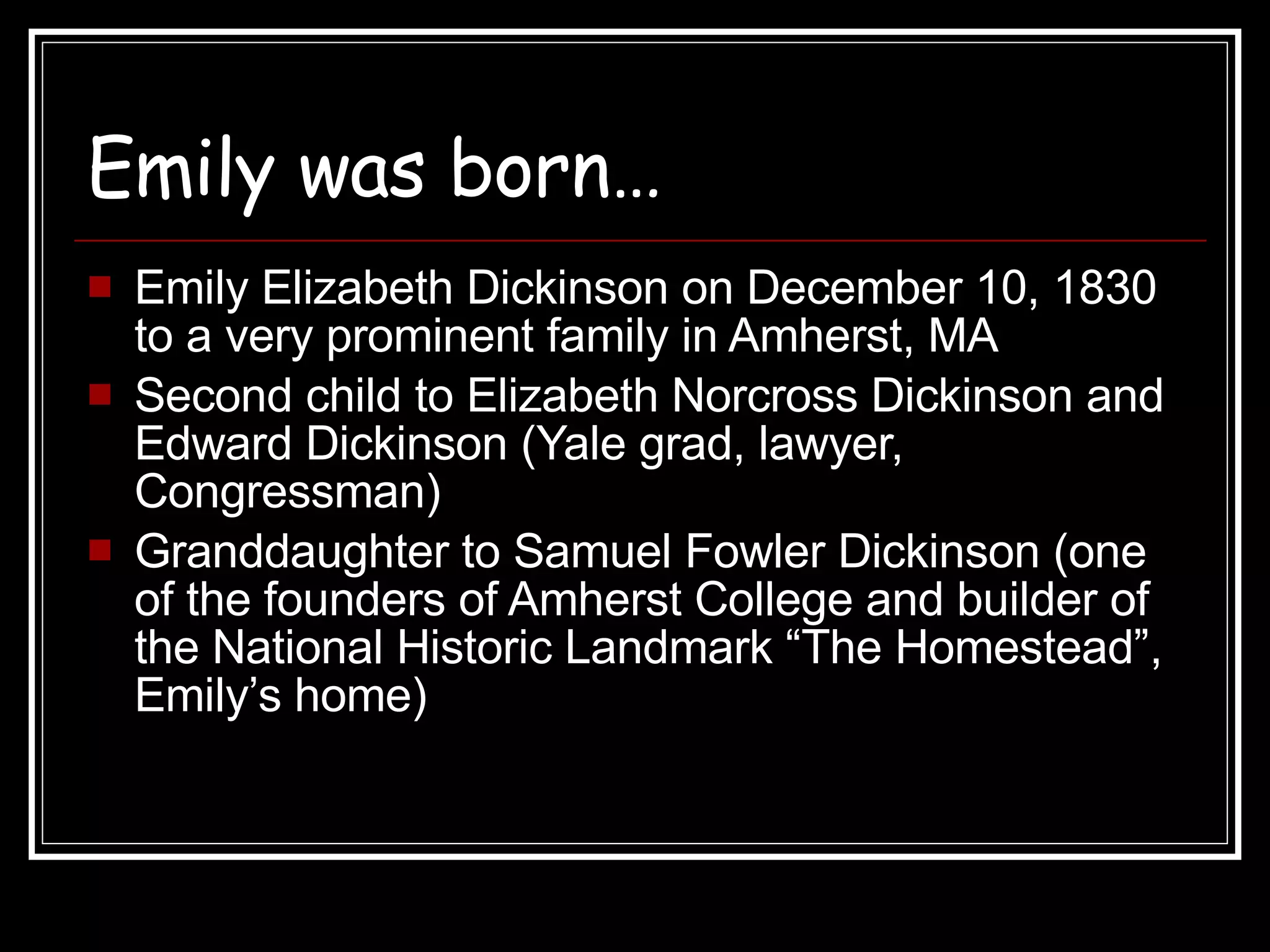 Emily Dickinson - Romantic Poet | PPT