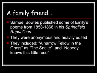 Emily Dickinson - Romantic Poet | PPT