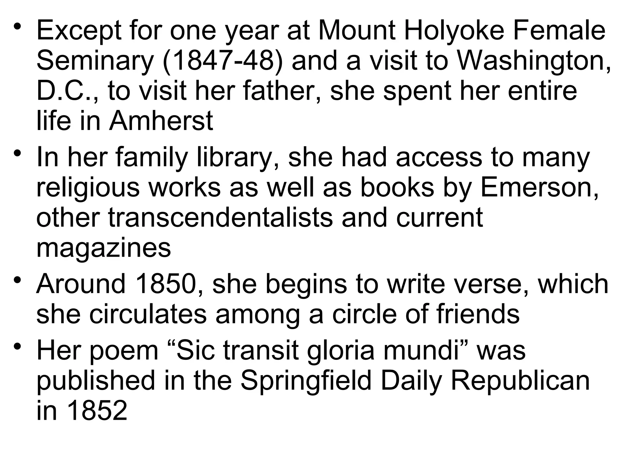 Emily dickinson bio | PPT