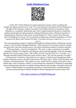 Emily Dickinson Essays | PDF
