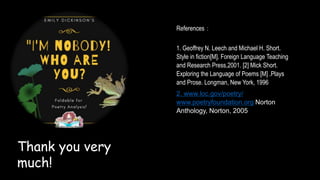 EMILY DICKINSON_I'm Nobody_Who are you_STYLISTIC ANALYSIS.pptx