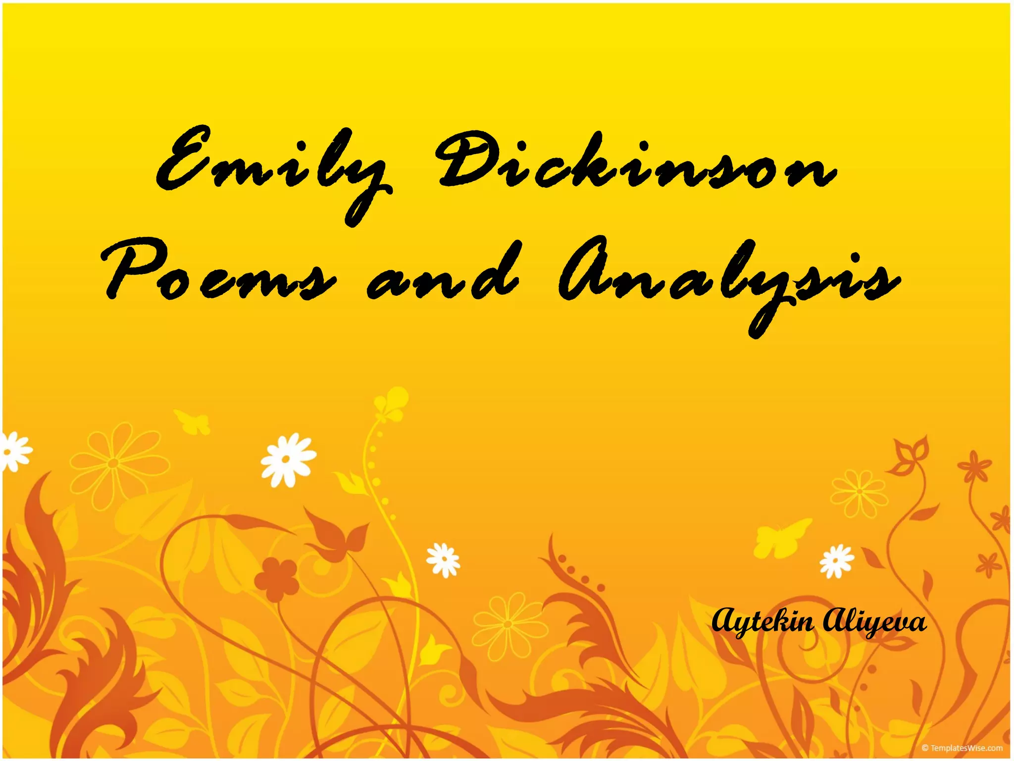 Emily Dickinson poems | PPT | Birdwatching | Hobbies & Interests