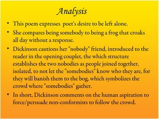 Emily Dickinson poems | PPT | Birdwatching | Hobbies & Interests