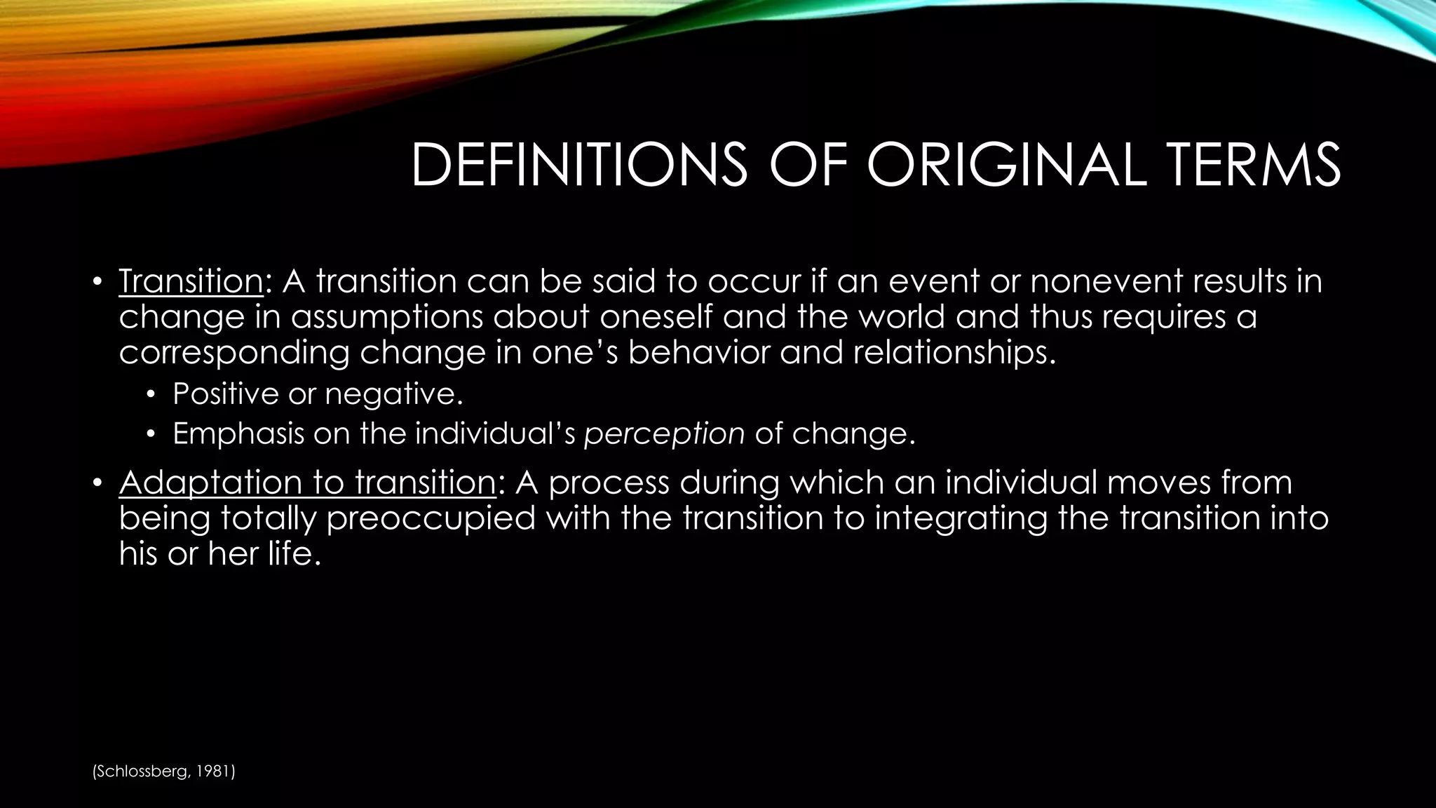 Schlossberg's Transition Theory | PDF