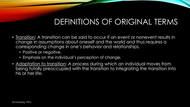 Schlossberg's Transition Theory | PDF | Adult Education | Education
