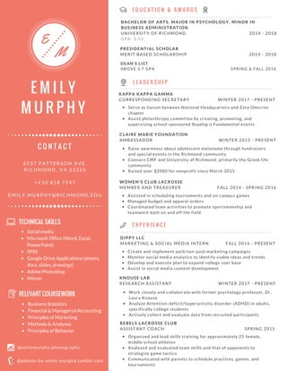 Emily Murphy-Resume | PDF | Education
