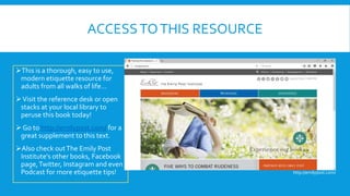 Emily Post’s Etiquette | PPT