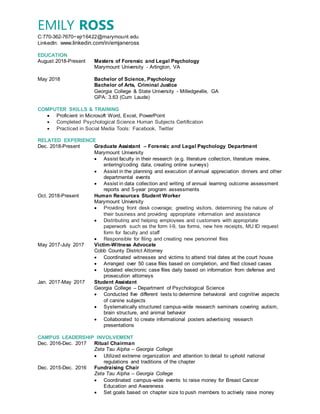 Emily Ross Resume | DOCX | Education