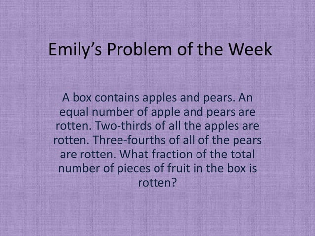 Emily’s problem of the week | PPTX