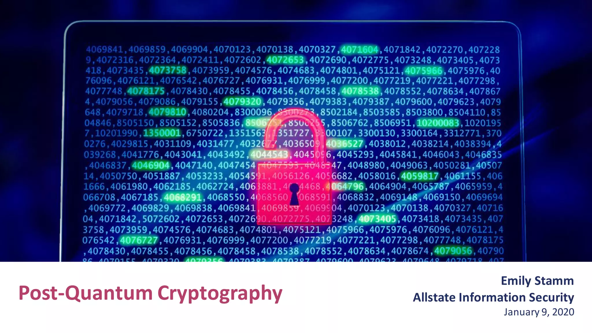 Emily Stamm - Post-Quantum Cryptography | PDF